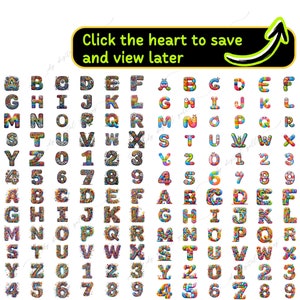 720 Colorful Alphabet Mega Bundle, Colorful Letters, Cute Letters ...
