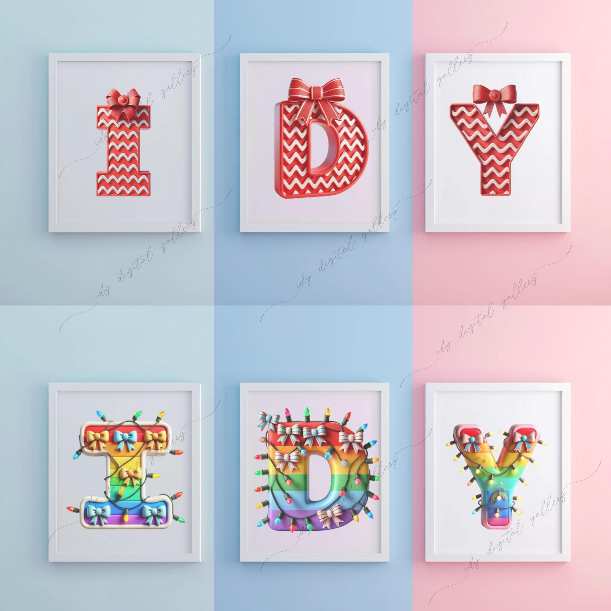 144 Christmas Gift Alphabet & Numbers Bundle, Christmas Alphabet ...