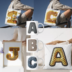 288 Honeycomb Alphabet & Numbers Bundle, Honeycomb Letters, Cute ...