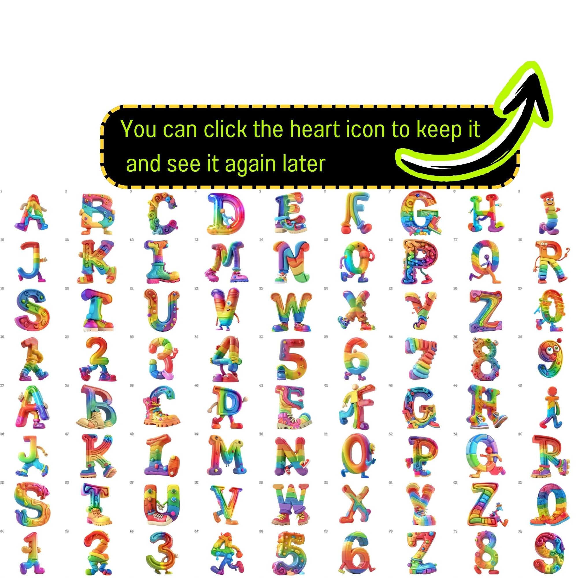 288 Rainbow Alphabet Bundle, Colorful Alphabet, Alphabet PNG, PNG ...
