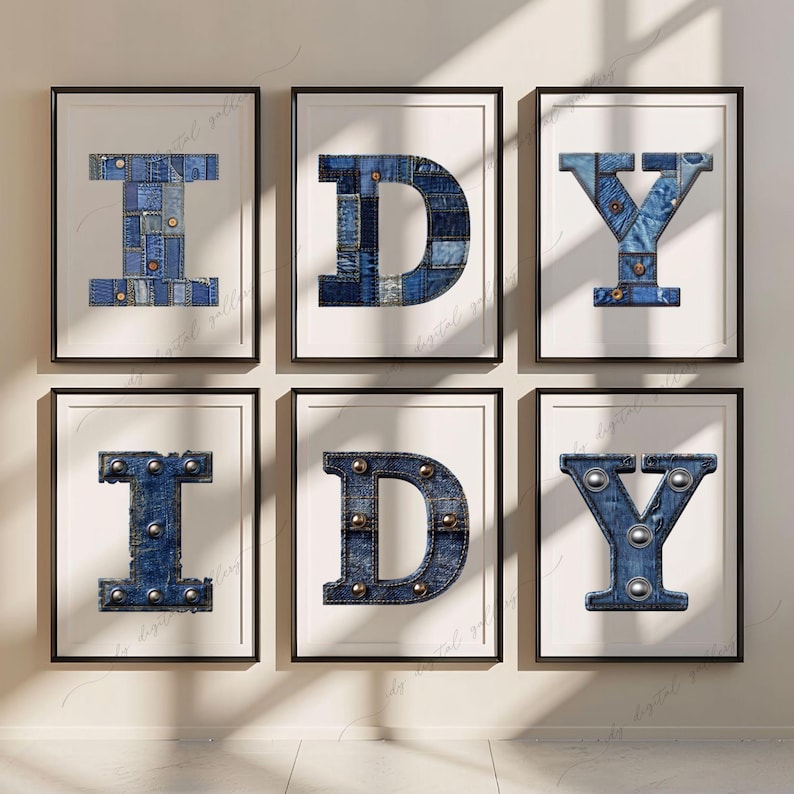 144 Denim Alphabet & Numbers Bundle, Denim Letters, Patchwork Letters ...