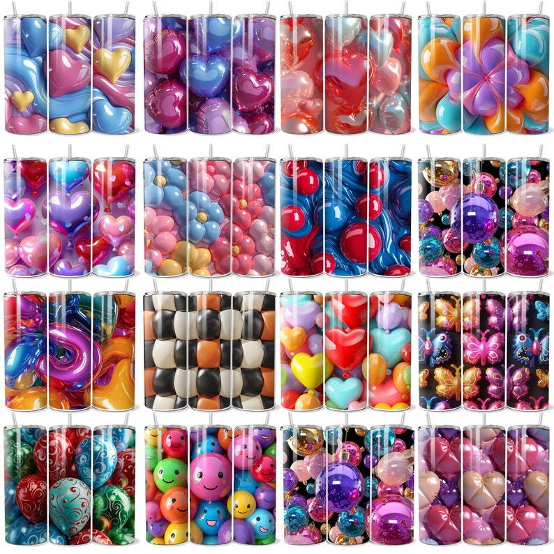 1,001 3D & Inflated 3D Sublimation Designs, Seamless Pattern, Tumbler ...