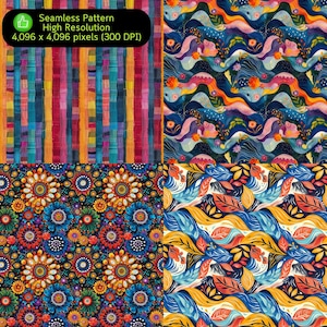 300+ Boho Seamless Digital Papers Bundle, Seamless Patterns, Boho ...