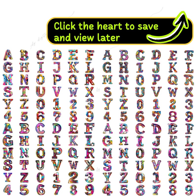 720 Colorful Alphabet Mega Bundle, Colorful Letters, Cute Letters ...
