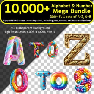10,000+ Alphabet & Numbers Mega Bundle - All Past and Future Sets ...