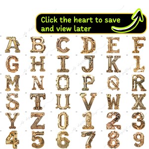 252 Robotic Alphabet Bundle, Mechanical Letters and Numbers, Robot ...