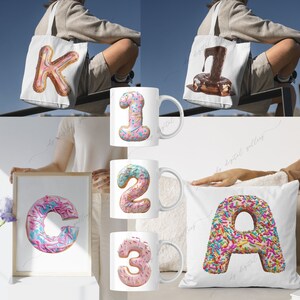 216 Donut Alphabet & Numbers Bundle, Sweet Treats PNG, Cute Alphabet ...