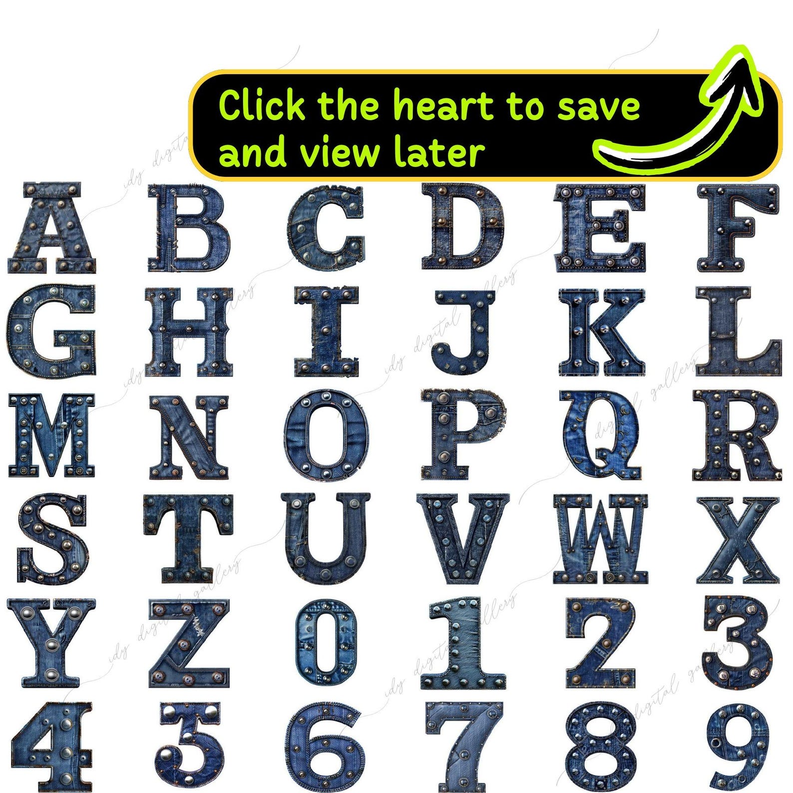 144 Denim Alphabet & Numbers Bundle, Denim Letters, Patchwork Letters ...
