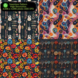 300+ Boho Seamless Digital Papers Bundle, Seamless Patterns, Boho ...