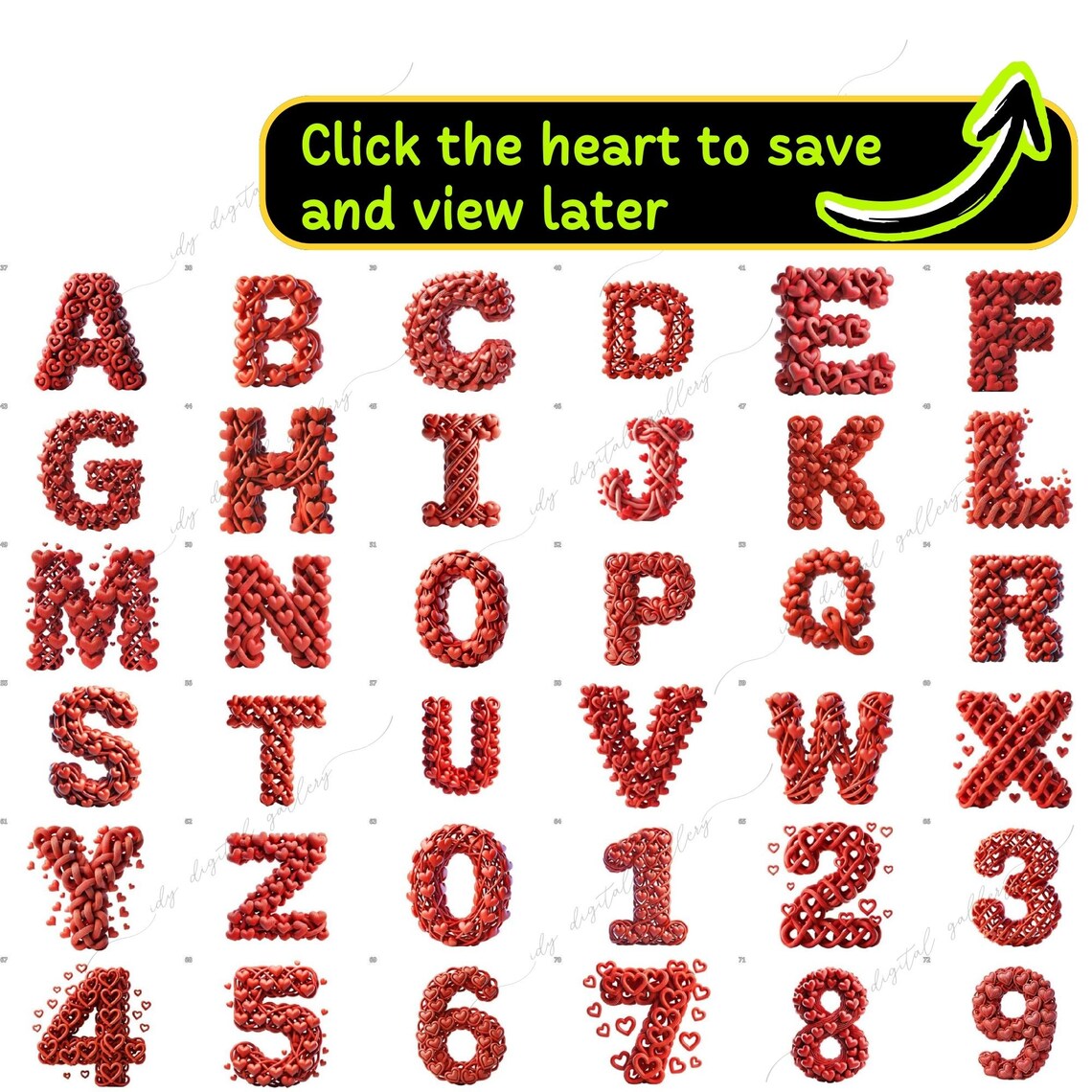 144 Colorful Heart Alphabet Bundle, Heart Letters, Heart Clipart, Cute ...