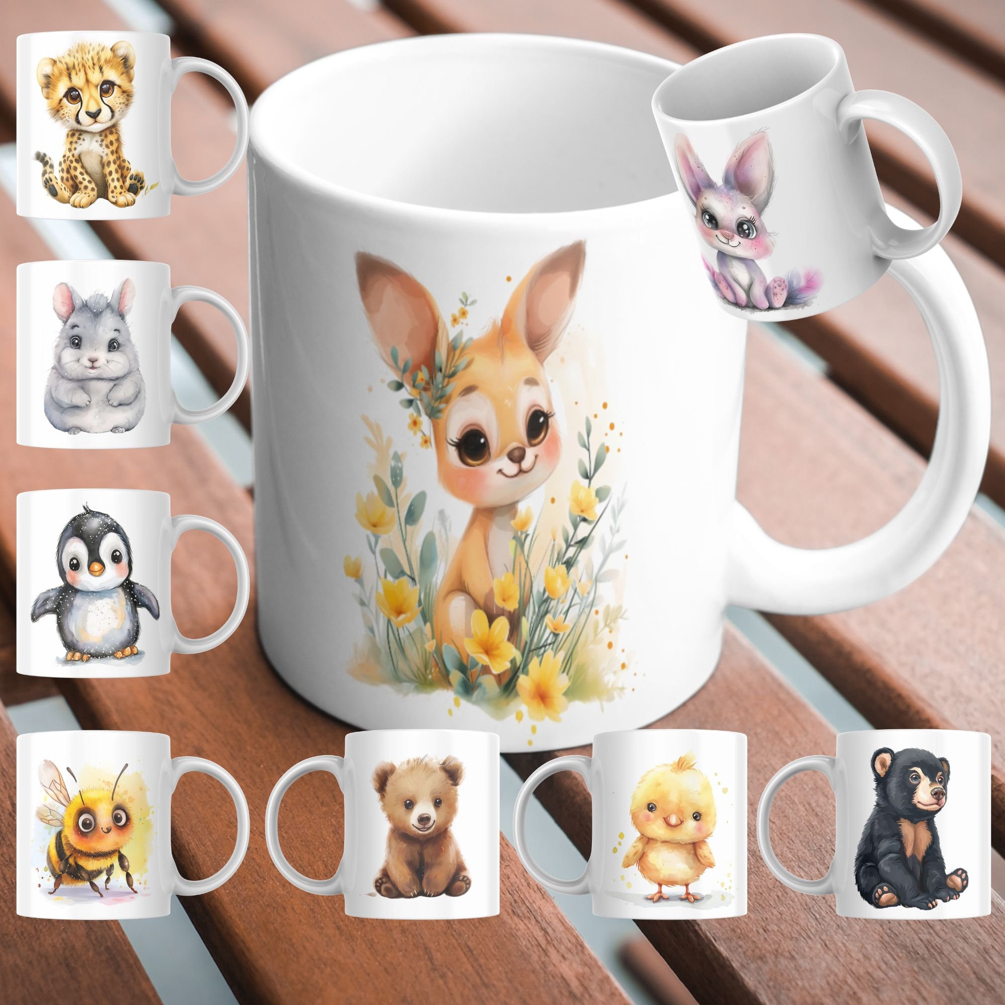 500 Watercolor Cute Baby Animals Clipart, PNG Clipart, High-resolution ...