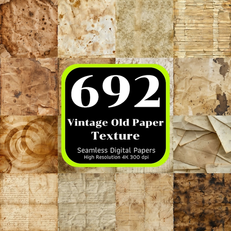 692 Vintage Old Paper Textures, Antique Paper, Distressed Paper, Grunge ...