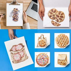 401 Cookie Clipart Bundle, Watercolor Cookies, Cookie PNG, Sweet ...