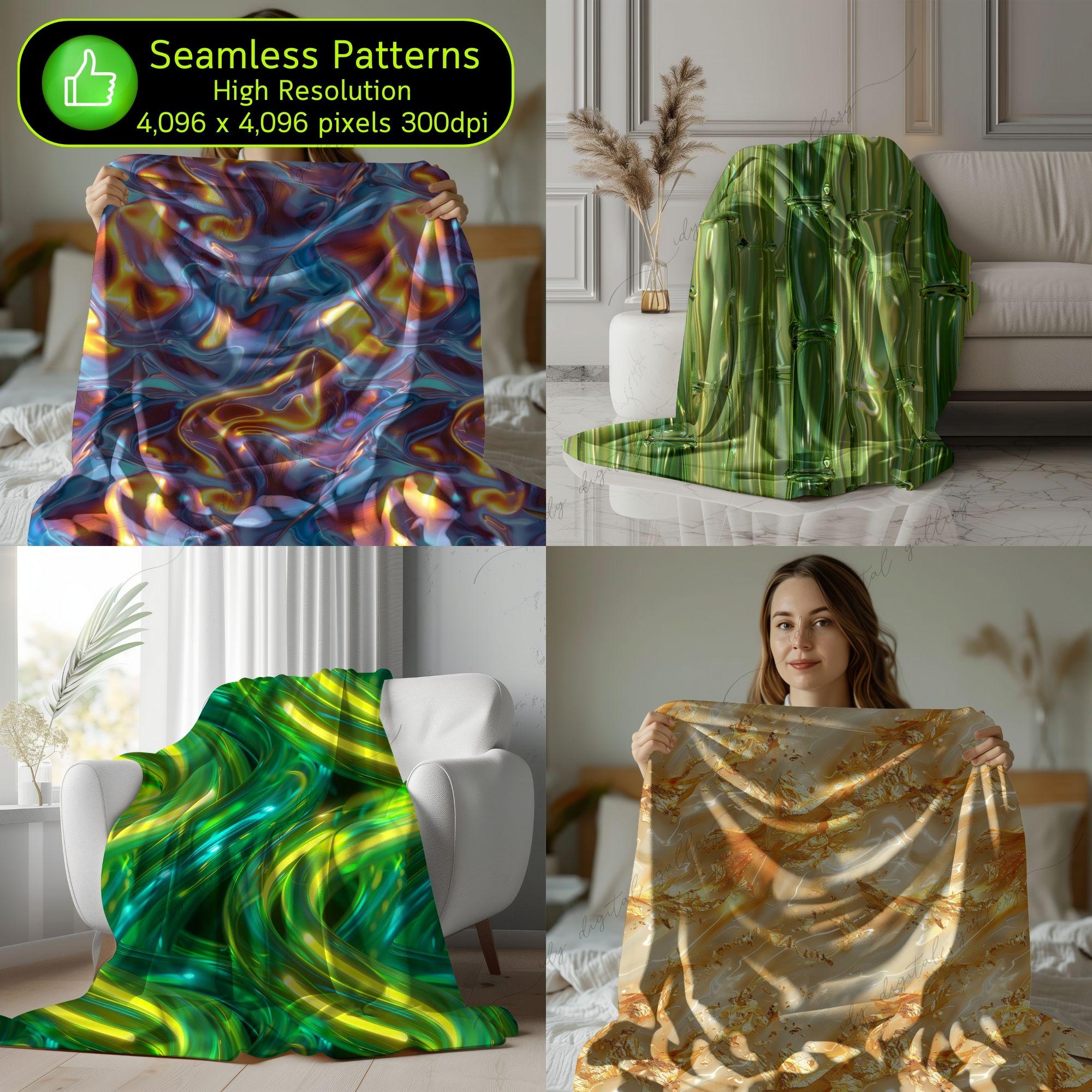 355 3D Glossy Seamless Patterns Bundle, 3d Seamless Pattern, Colorful ...