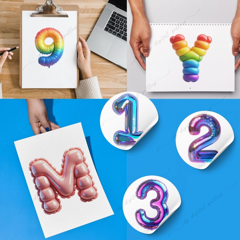 360 Colorful Inflated Alphabet Bundle, Inflated Letters, Colorful ...