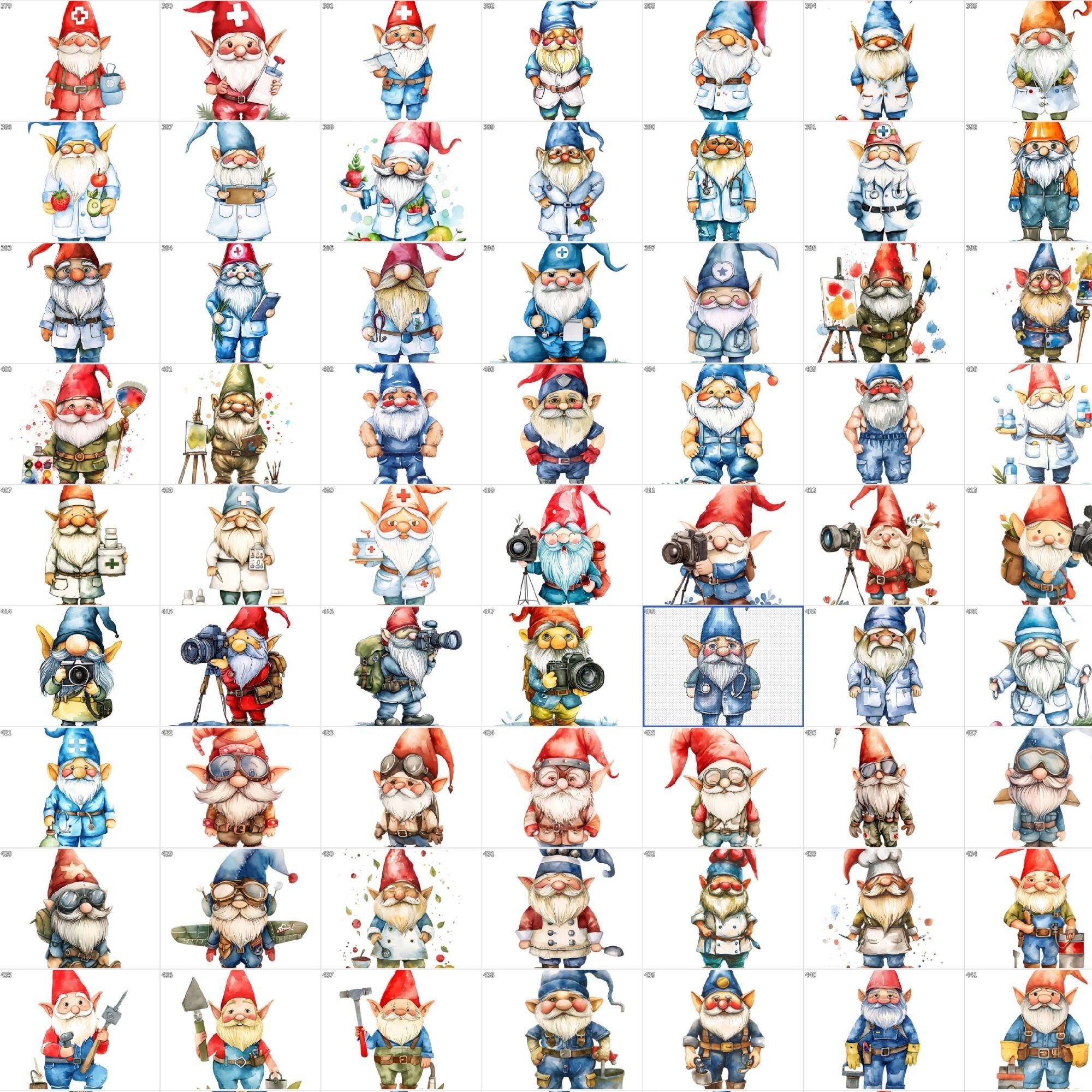 504 Gnome Watercolor Clipart Bundle, Cute Gnome Worker, Gnome Clipart ...
