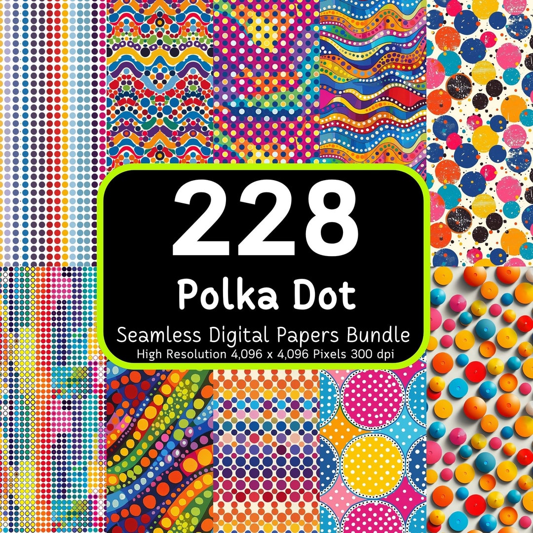 228 Polka Dot Seamless Digital Papers Bundle, Seamless Patterns ...