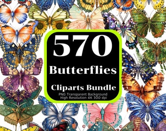 Watercolor Butterflies Cliparts - Etsy