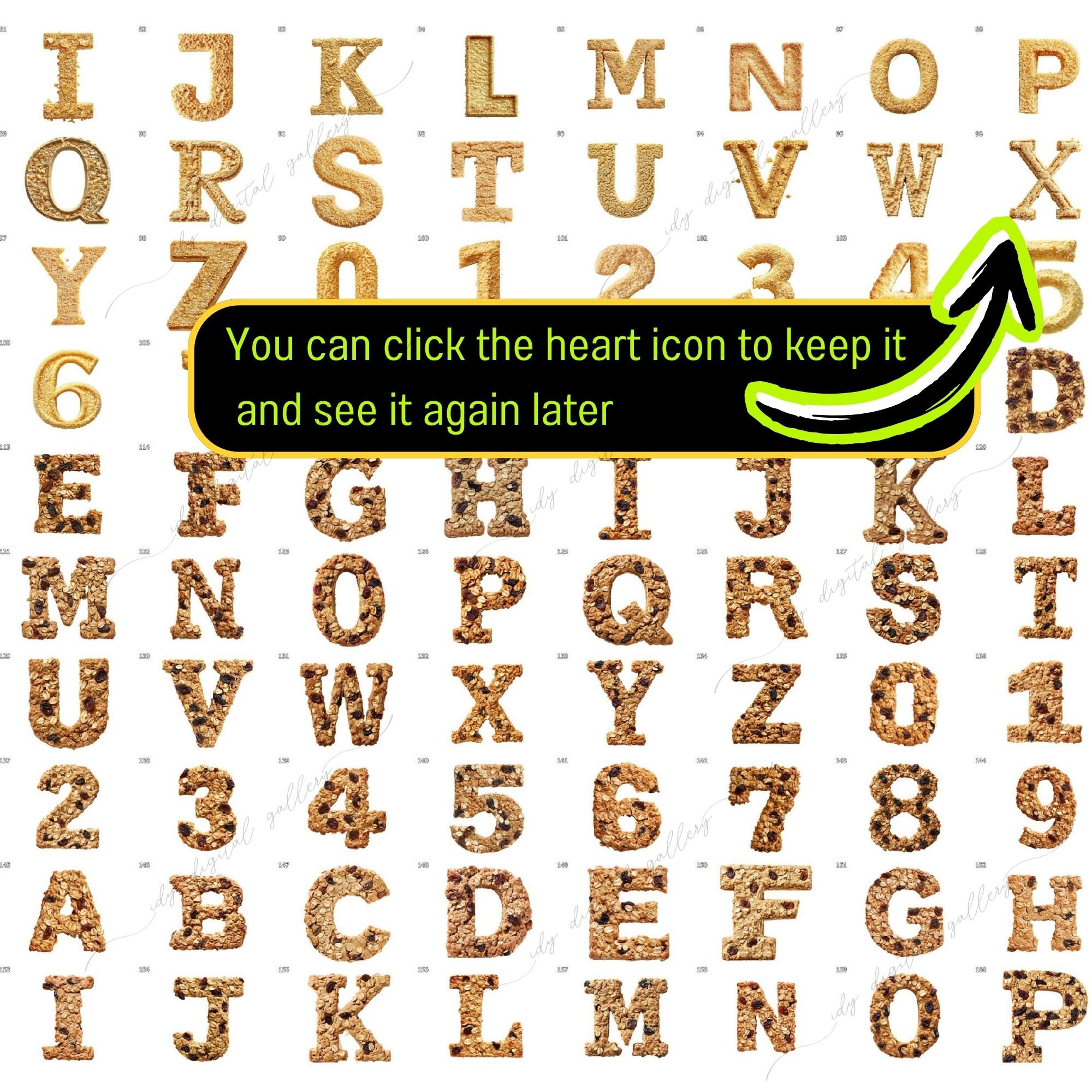 324 Cookie Alphabet Bundle, Cookie Letters, Cookie PNG, Alphabet ...