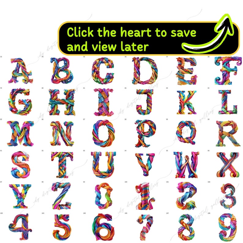 216 Weaving Alphabet & Numbers Bundle, Weaving Textures, Colorful ...