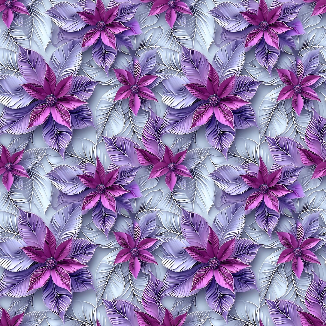 500 Flower 3D Paper Quilled Patterns, Seamless Digital Papers, Seamless ...