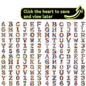 720 Colorful Alphabet Mega Bundle, Colorful Letters, Cute Letters ...
