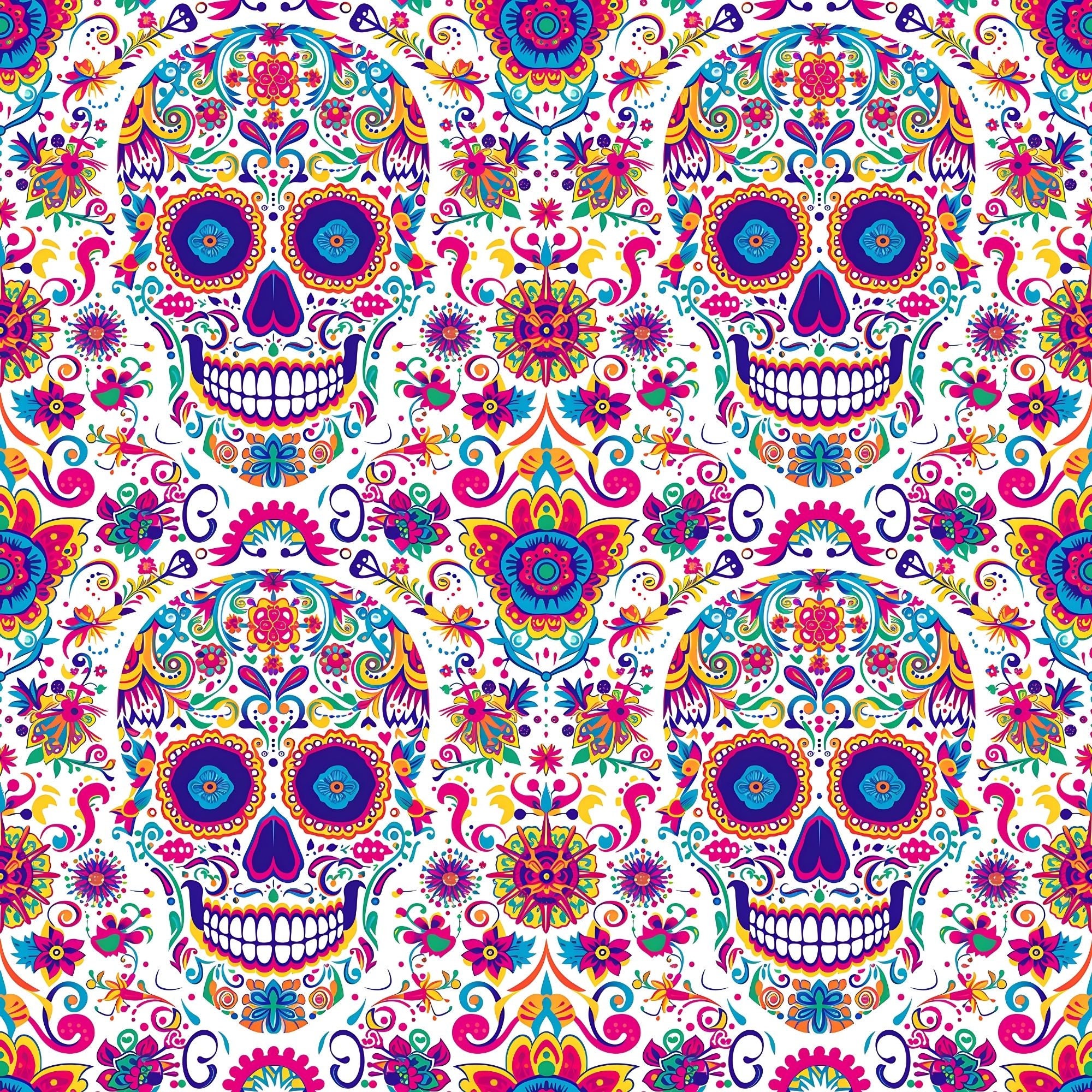 500 Skull Seamless Patterns, Seamless Digital Papers, Seamless ...