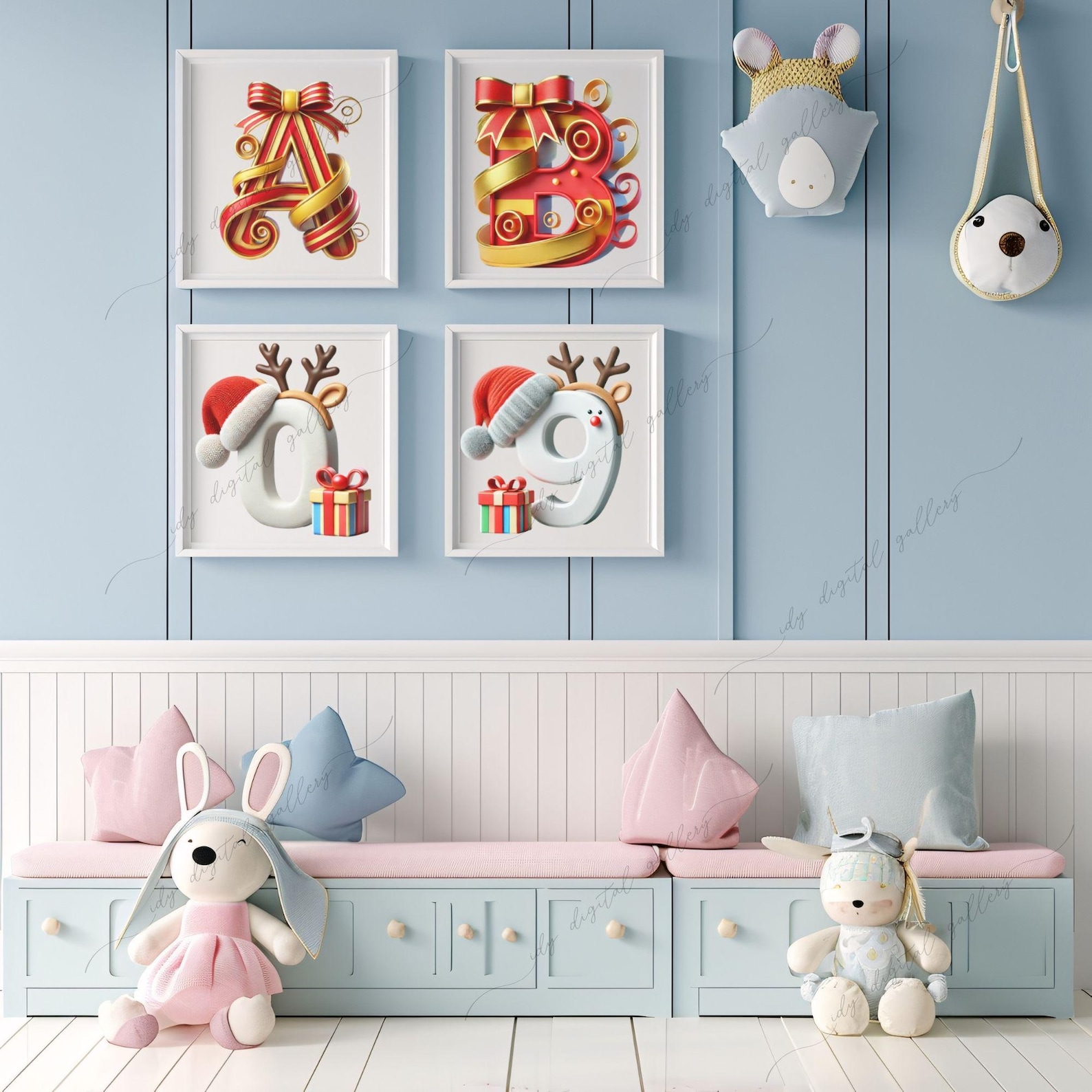 144 Christmas Gift Alphabet & Numbers Bundle, Christmas Alphabet ...