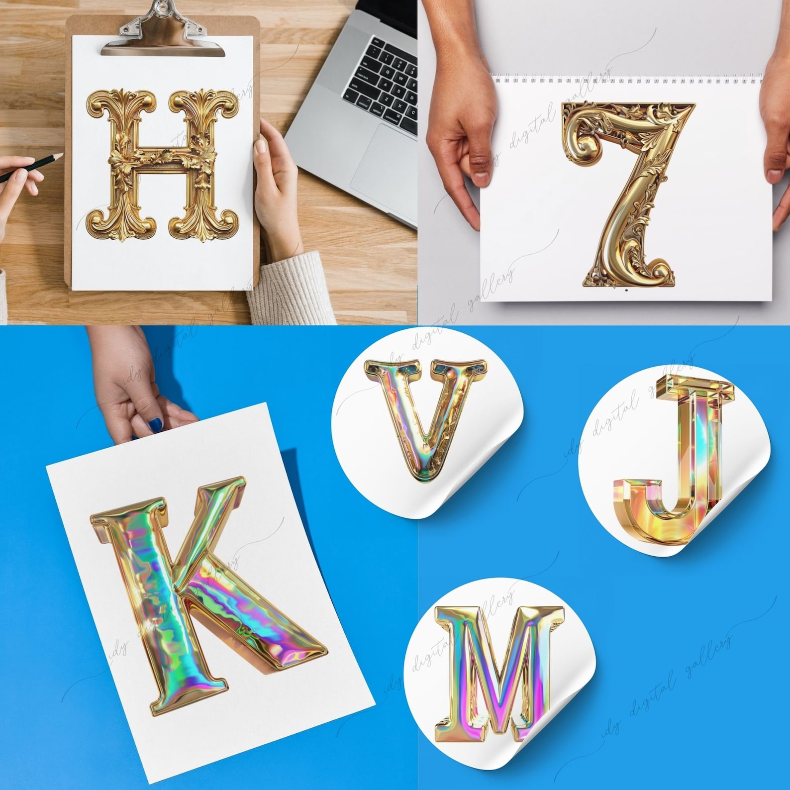180 Golden Alphabet Bundle, Gold Letters, Gold PNG, Gold Alphabet Font ...