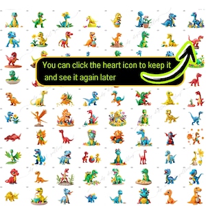 324 Dinosaur Clipart Bundle, Dinosaur Watercolor, Cartoon Dinosaur ...