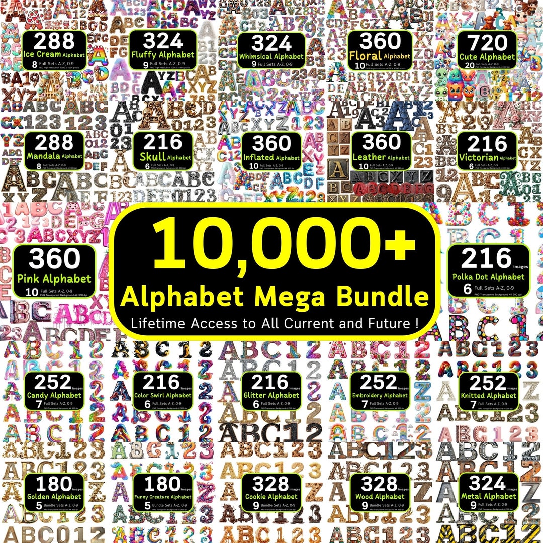 10,000+ Alphabet & Numbers Mega Bundle - All Past and Future Sets ...