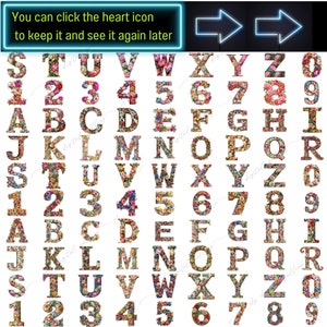 360 Floral Alphabet Bundle, Floral Letters, Flower Letters PNG ...