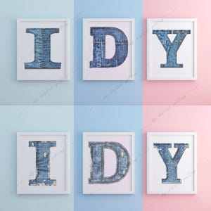 144 Denim Alphabet & Numbers Bundle, Denim Letters, Patchwork Letters ...