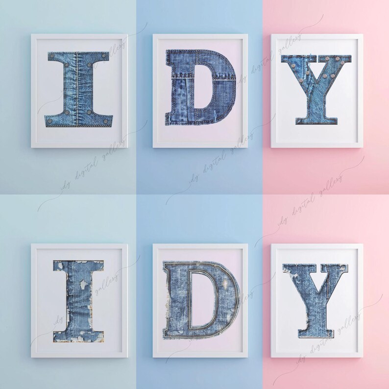 144 Denim Alphabet & Numbers Bundle, Denim Letters, Patchwork Letters ...