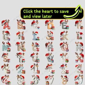144 Christmas Gift Alphabet & Numbers Bundle, Christmas Alphabet ...
