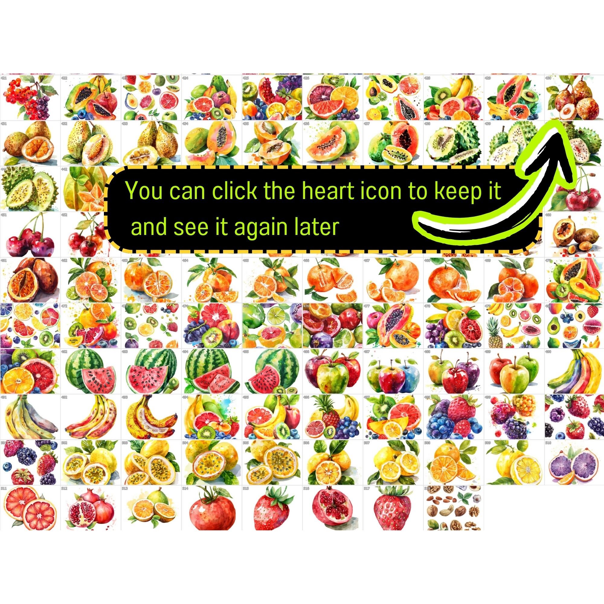 518 Watercolor Fruit Cliparts, Fruit Watercolor Clipart, Fruits PNG ...