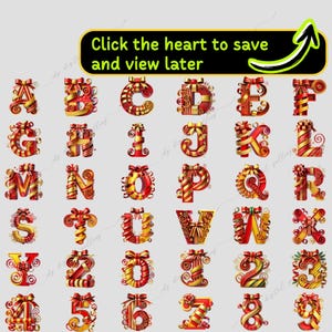 144 Christmas Gift Alphabet & Numbers Bundle, Christmas Alphabet ...