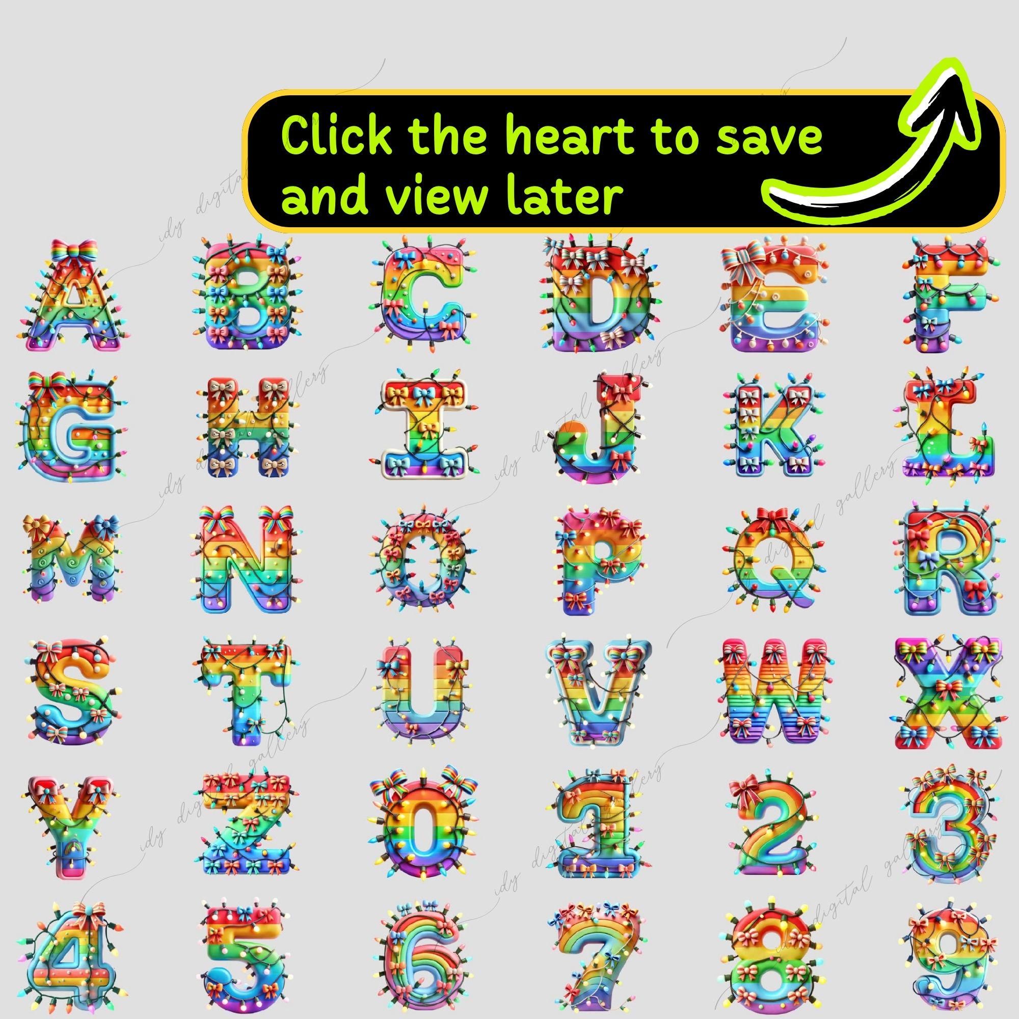 144 Christmas Gift Alphabet & Numbers Bundle, Christmas Alphabet ...