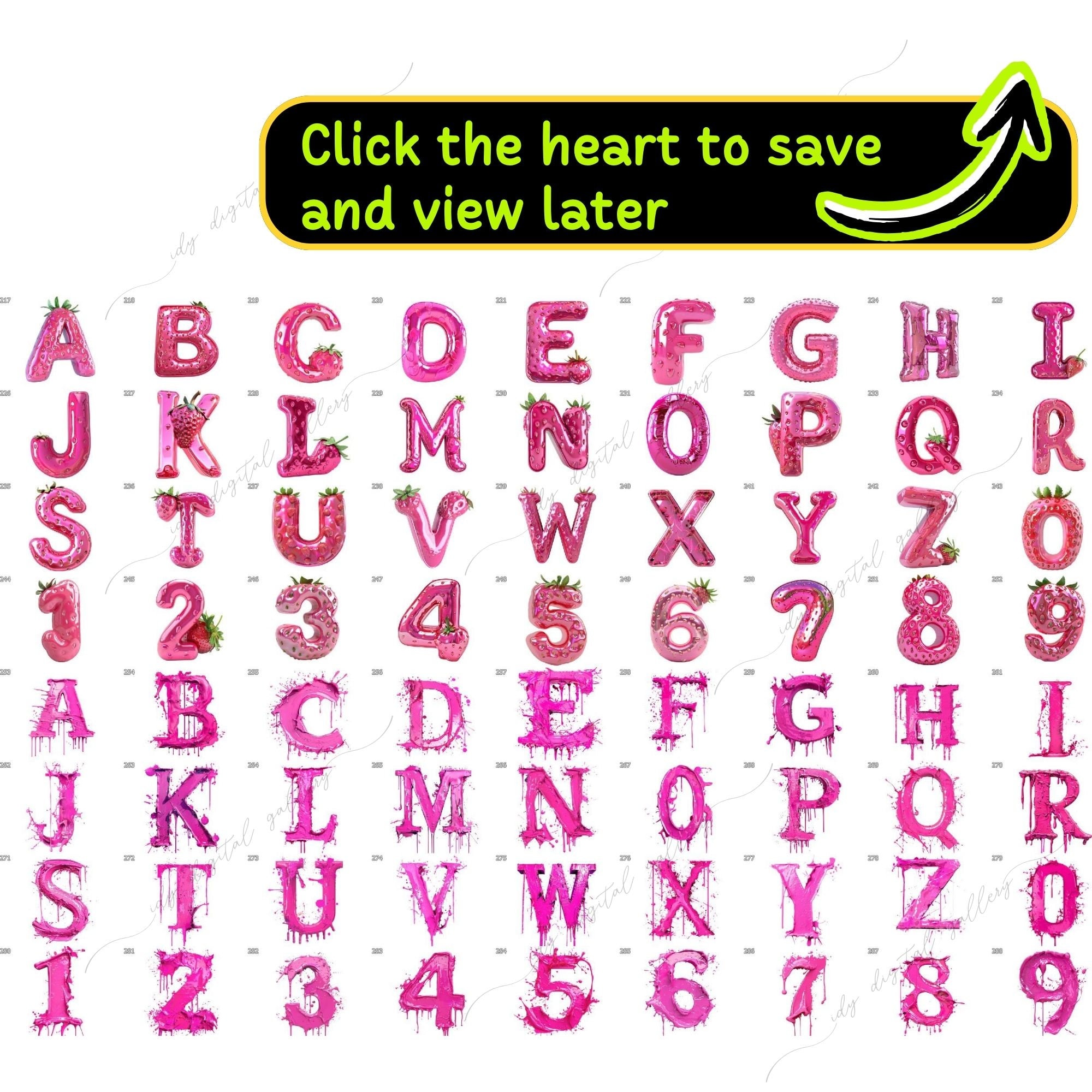 360 Pink Alphabet Bundle, Cute Letters, Pastel Alphabet, Cute Clipart ...
