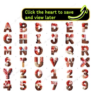288 Ice Cream Alphabet & Numbers Bundle, Ice Cream Letters PNG ...