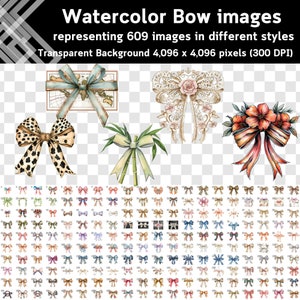 600+ Watercolor Bow Cliparts, PNG Clipart, Bow PNG, Clipart Bundle ...