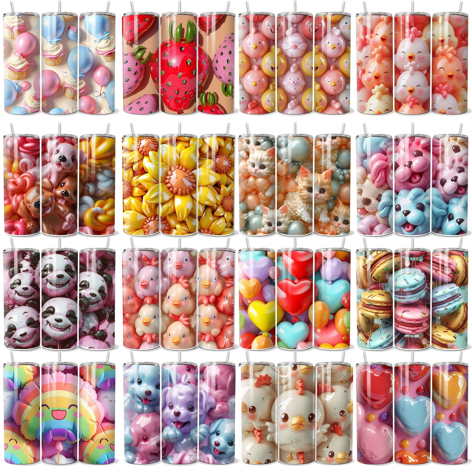 1,001 3D & Inflated 3D Sublimation Designs, Seamless Pattern, Tumbler ...