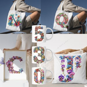 360 Floral Alphabet Bundle, Floral Letters, Flower Letters PNG ...