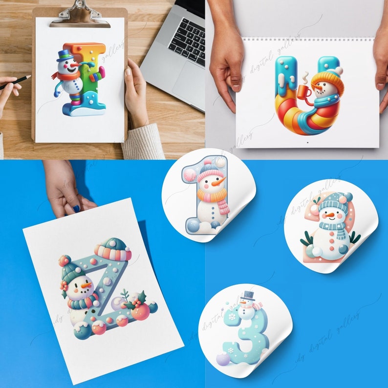 144 Snowman Alphabets & Numbers, Cute Letters, Cute Alphabet, Cute ...