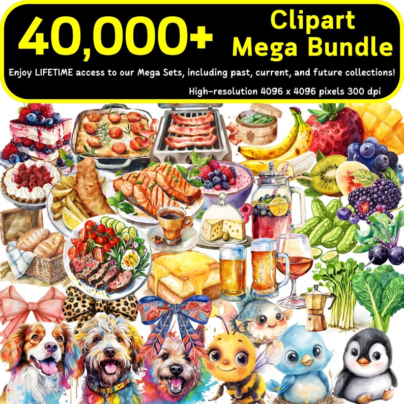 40,000+ PNG Clipart: Mega Bundle - All Past and Future Sets, Lifetime ...