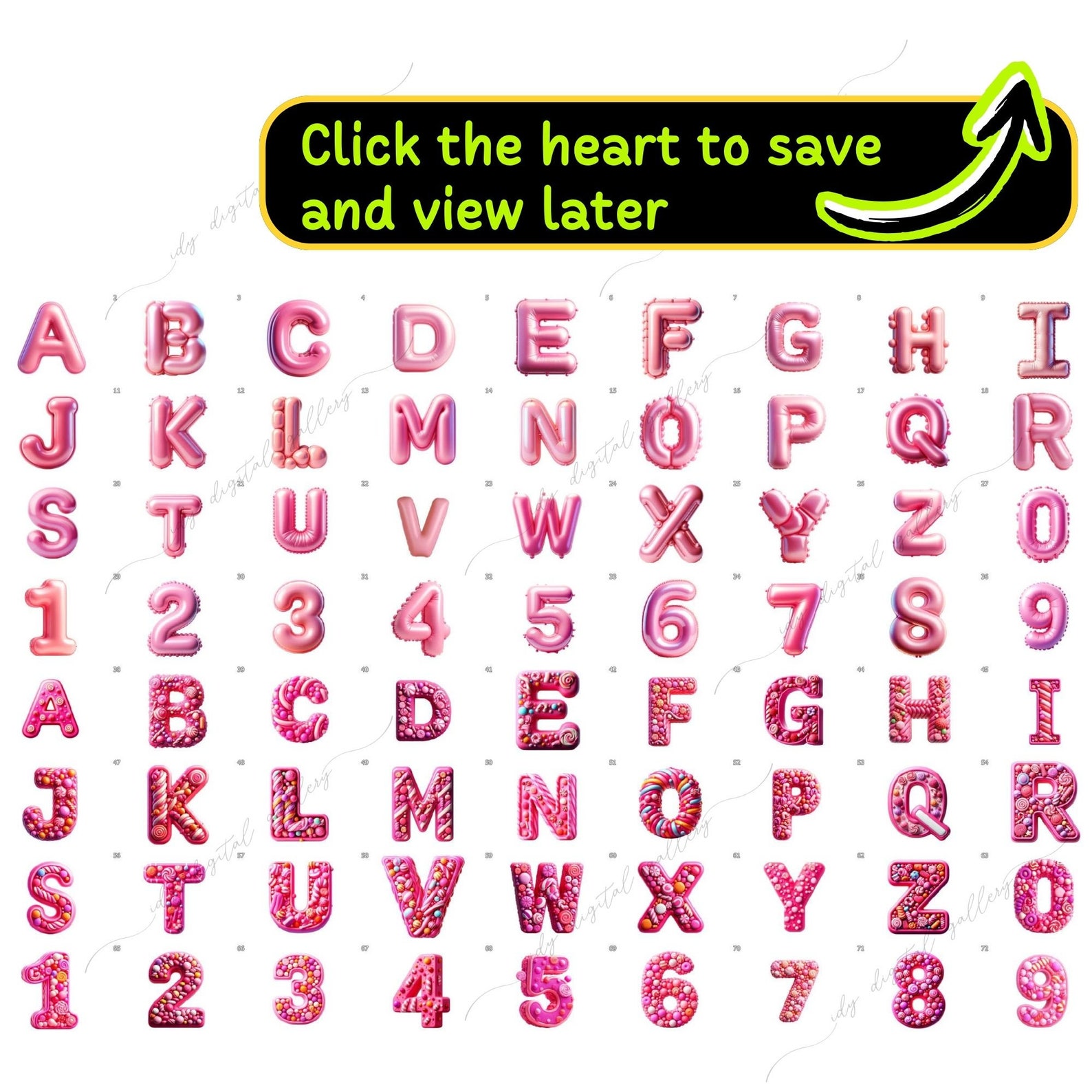 360 Pink Alphabet Bundle, Cute Letters, Pastel Alphabet, Cute Clipart ...