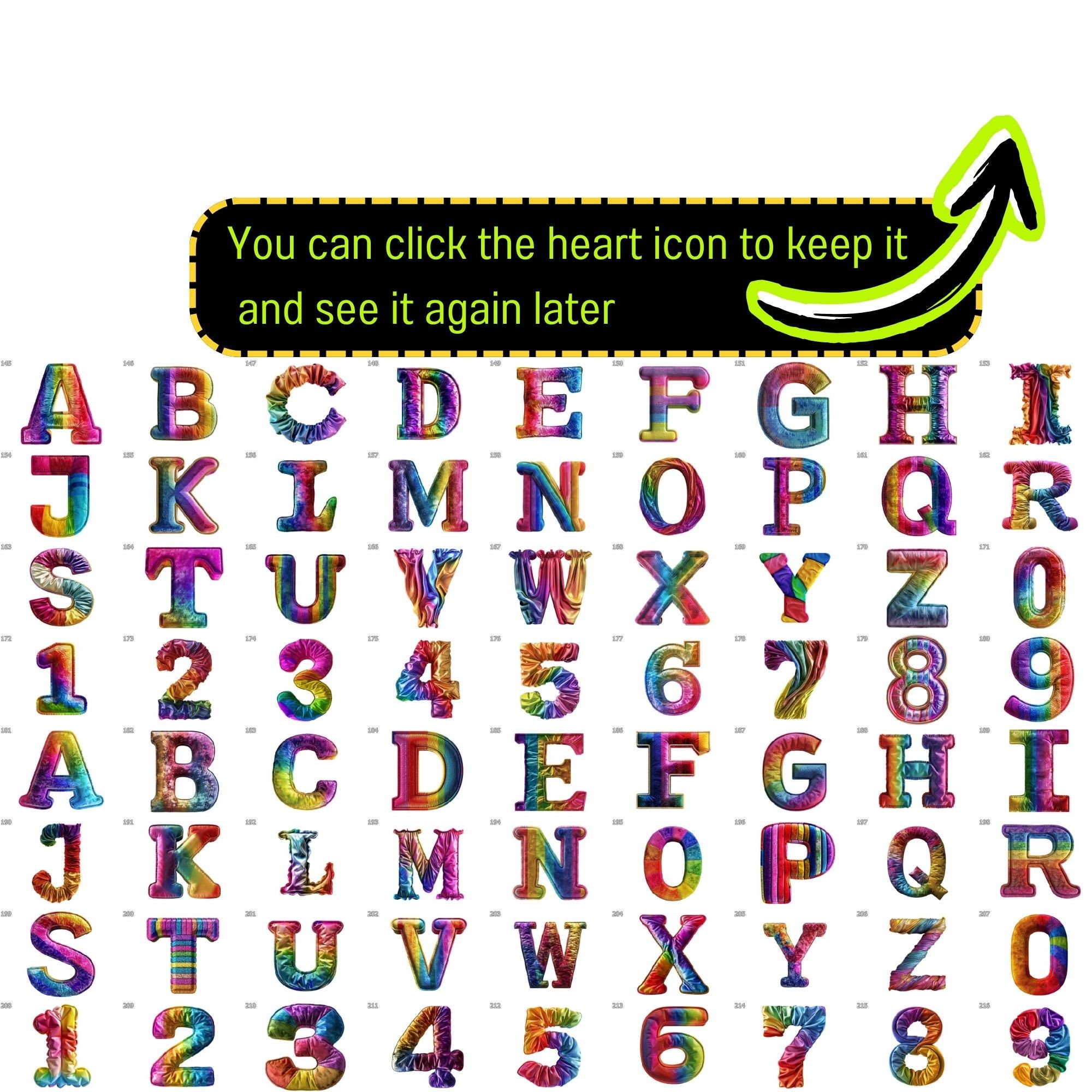 288 Rainbow Alphabet Bundle, Colorful Alphabet, Alphabet PNG, PNG ...