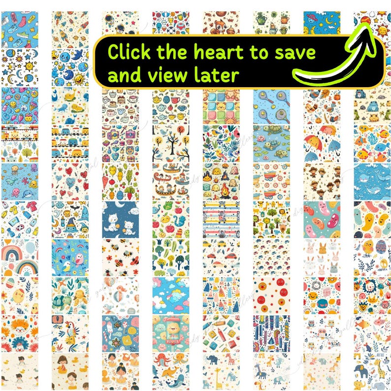 300 Playful Kids Seamless Patterns Bundle, Kids Background, Cute ...
