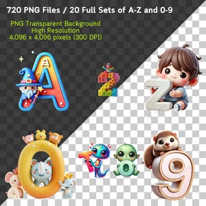 720 Cute Alphabet Mega Bundle, Cute Letters, Kids Alphabets, Colorful ...