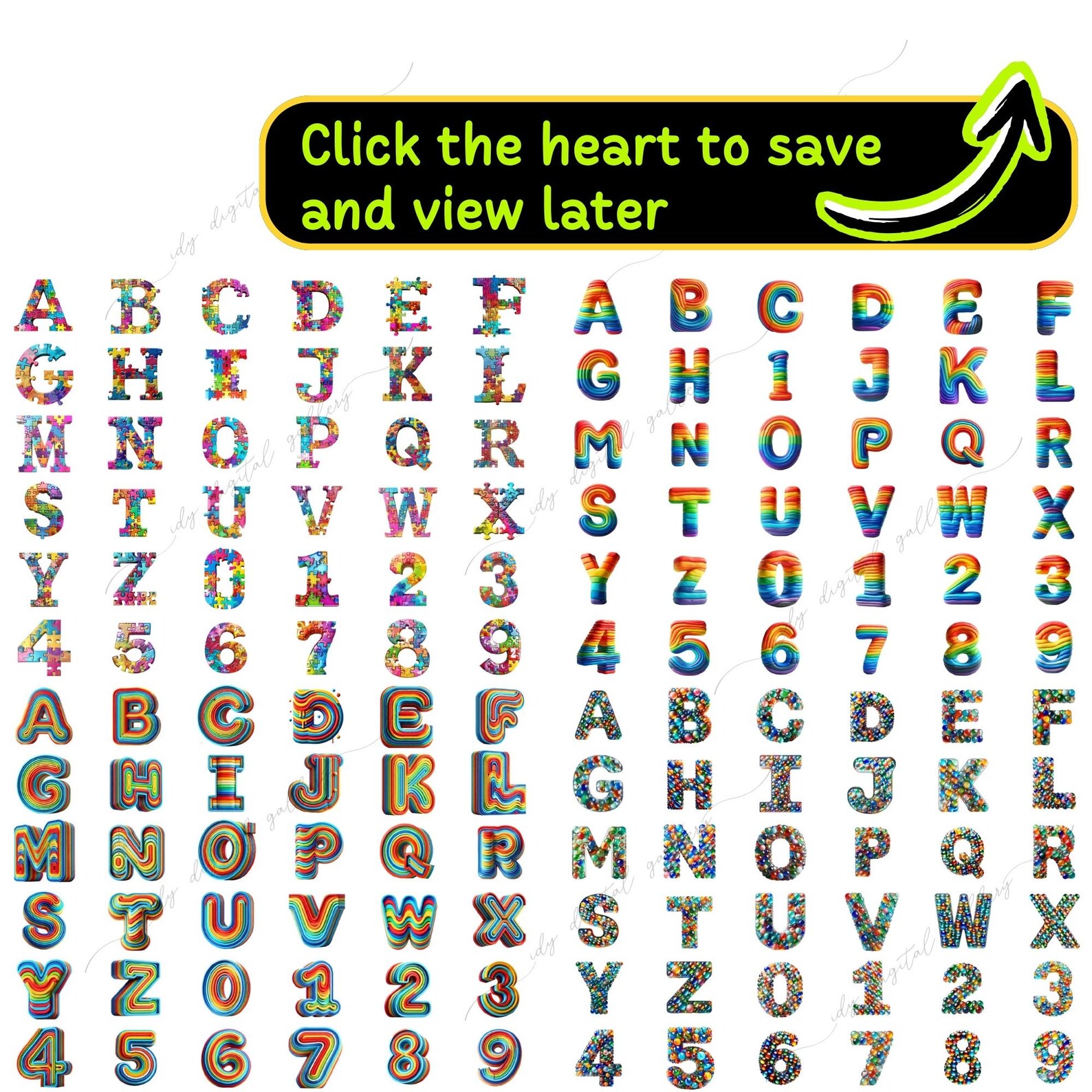 720 Colorful Alphabet Mega Bundle, Colorful Letters, Cute Letters ...